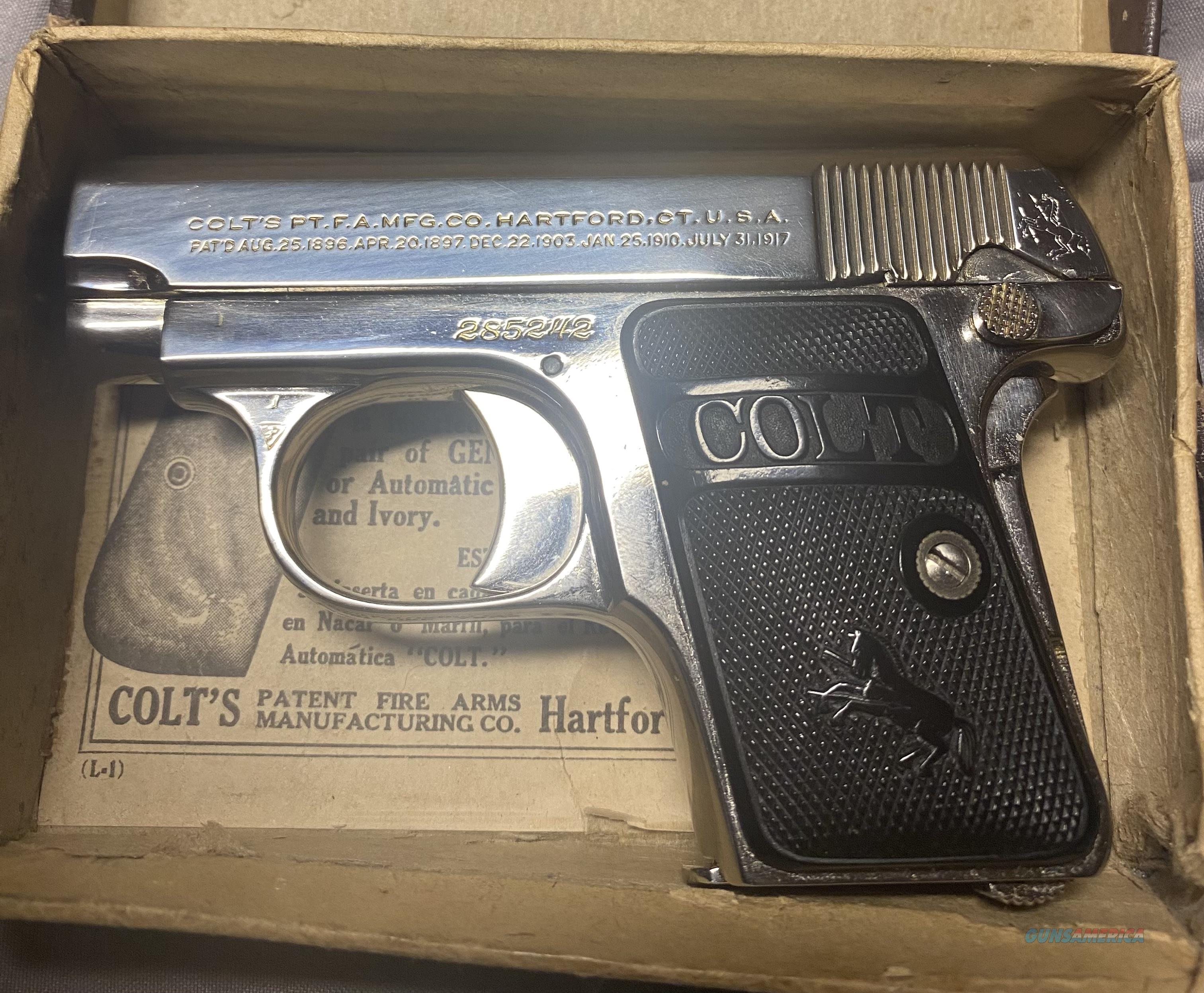 1908 colt vest pocket pistol, nicke... for sale at Gunsamerica.com ...