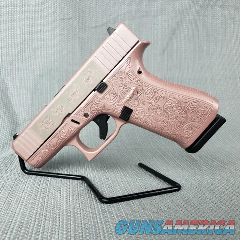 Glock 43X 9MM Pink Glock and Roses for sale at Gunsamerica.com: 955329434